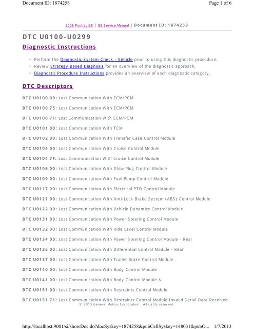DTC U0100-U0299 - GRRRR8.net