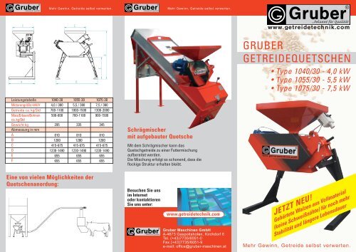 GRUBER GETREIDEQUETSCHEN - Gruber Maschinen GmbH