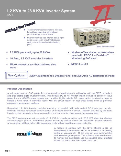 1.2 KVA to 28.8 KVA Inverter System 827E - Gruber Power