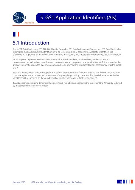 GS1 Australia User Manual - Numbering and Bar Coding