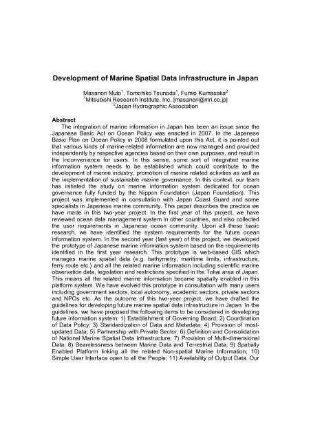 Development of Marine Spatial Data Infrastructure in Japan