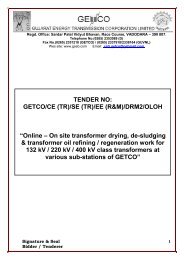 Technical Specifications - Gujarat Electricity Board