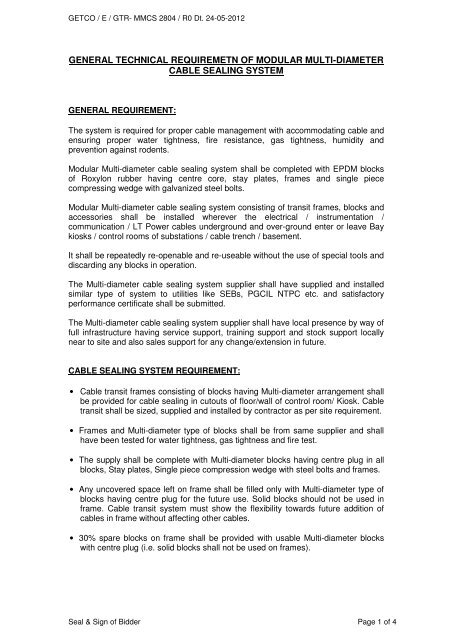 Modular Multi-diameter Cable sealing system