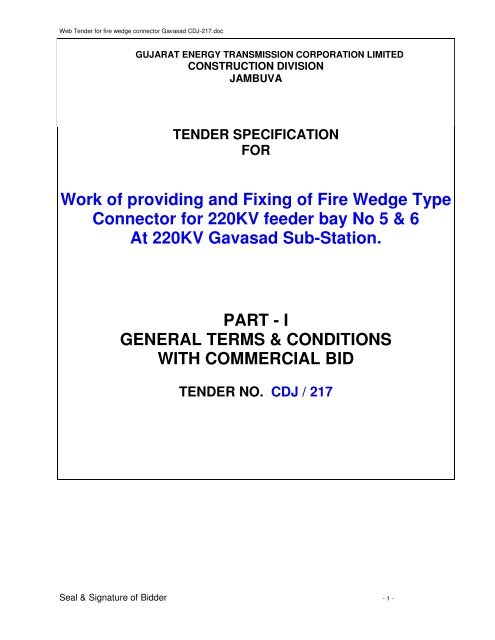 Work of providing and Fixing of Fire Wedge Type Connector for ...