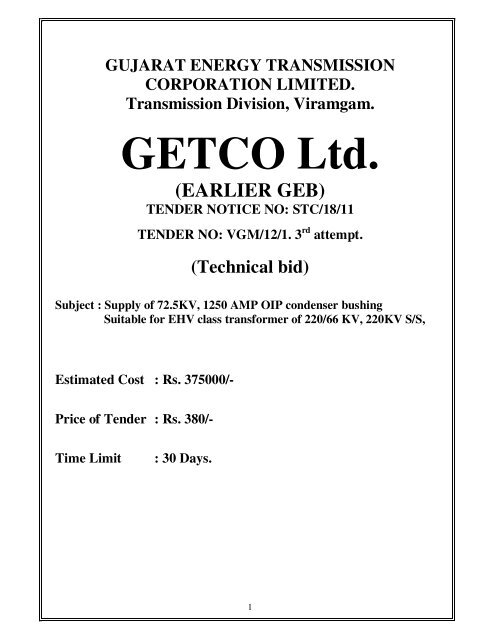 GETCO Ltd. - Gujarat Electricity Board