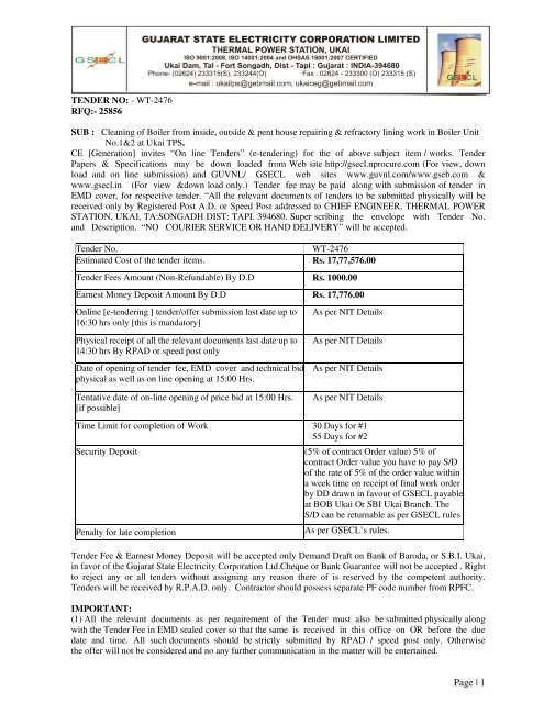 Page | 1 - Gujarat Electricity Board