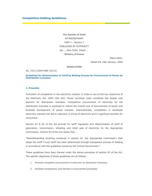 Competitive-bidding Guidelines