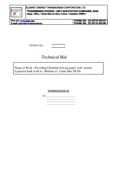 Technical Bid - Gujarat Electricity Board