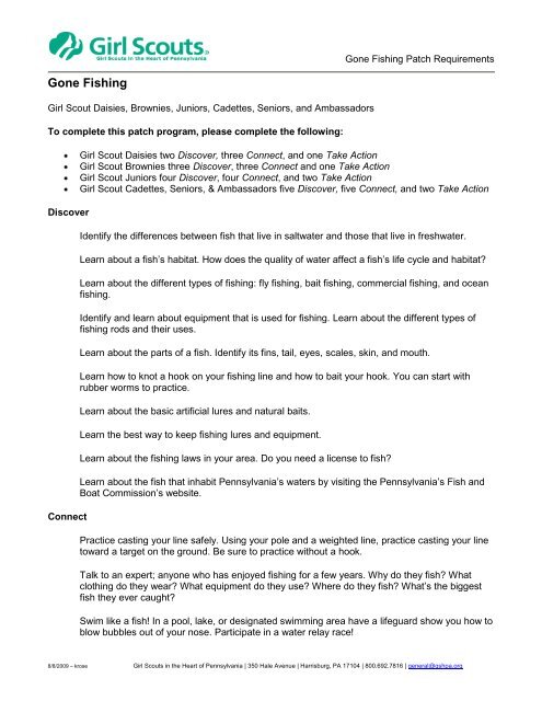 Gone Fishing Patch Requirements - Girl Scouts in the Heart of ...