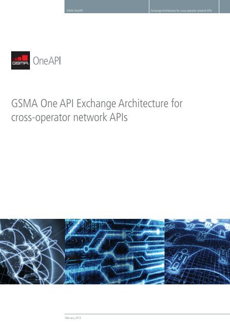 GSMA One API Exchange Architecture for cross-operator network APIs