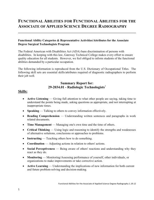 Functional Abilities for the Associate of Applied Science Degree ...