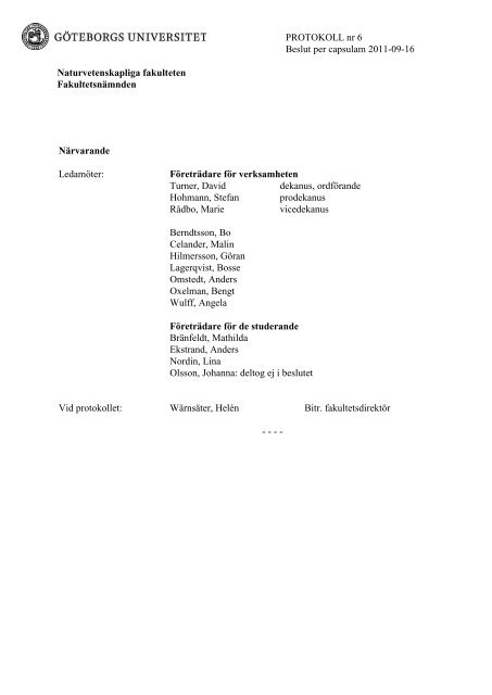 PROTOKOLL nr 6 Beslut per capsulam 2011-09-16 ...