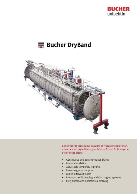 Belt dryer for continuous vacuum or freeze drying - Bucher Unipektin ...