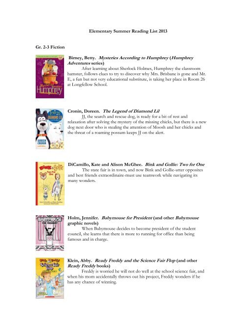 Birney, Betty. Mysteries According to Humphrey (Humphrey ...