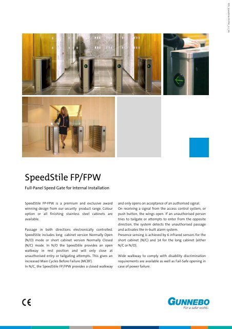 SpeedStile FP/FPW - Gunnebo