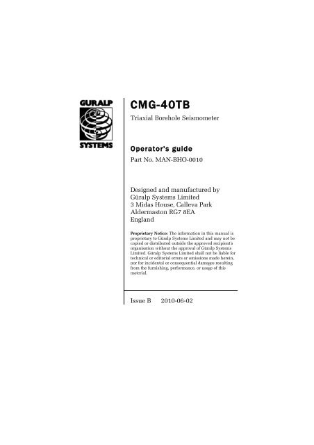 CMG-40TB - Güralp Systems Limited