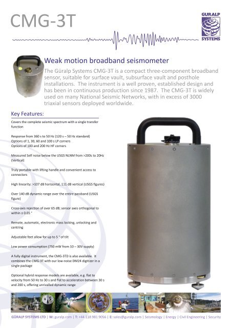 CMG-3T - Güralp Systems Limited