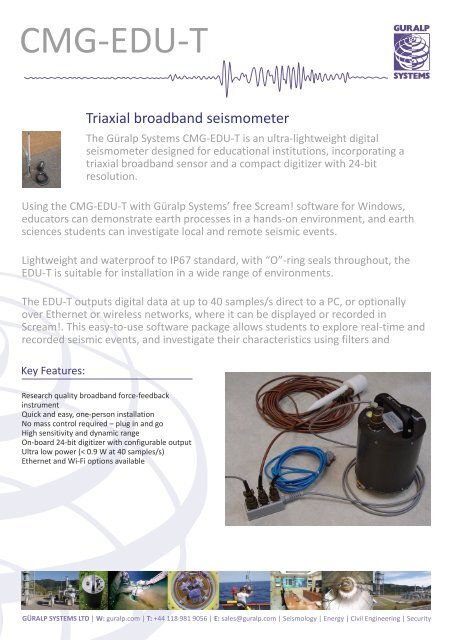 Datasheet - Güralp Systems Limited