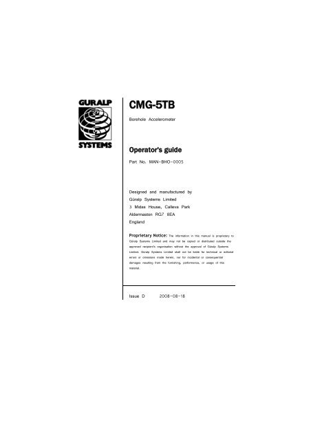 CMG-5TB - Güralp Systems Limited
