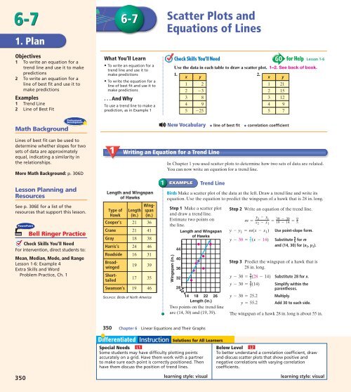 12 Writing An Equation For A Line Of Best Fit