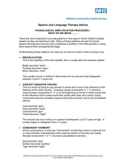 Phonological simplification processes defined(PDF)