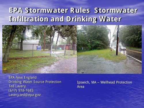 EPA Stormwater Rules Stormwater Infiltration and Drinking Water ...