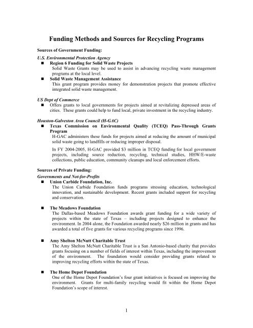 H Recycling Projects