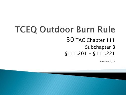 TCEQ Outdoor Burn rule - Houston-Galveston Area Council