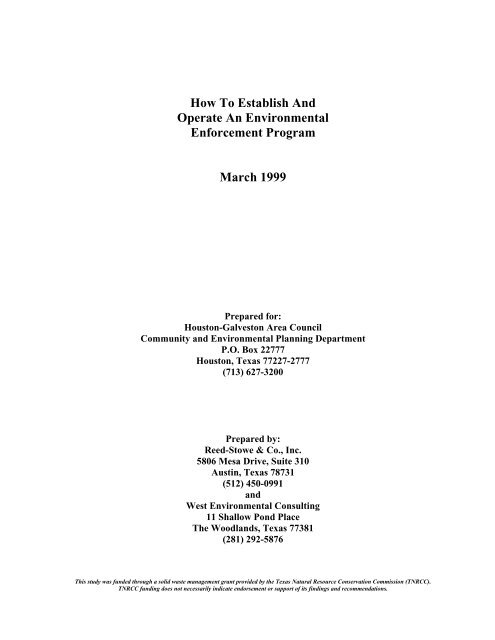 How To Establish And Operate An Environmental Enforcement ...