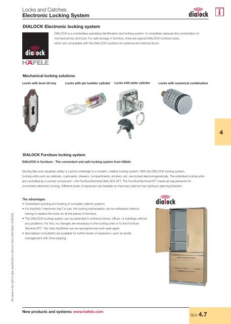 DIALOCK Electronic locking system - Hafele