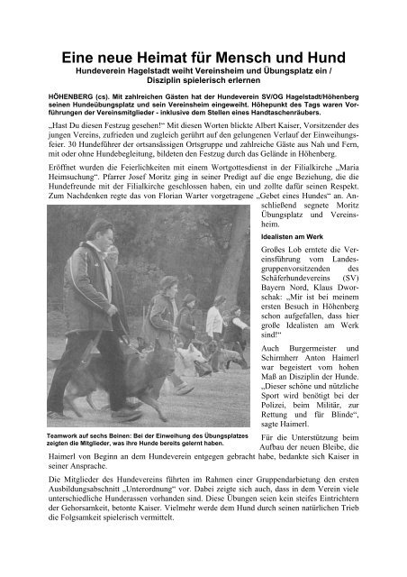 Eine neue Heimat für Mensch und Hund Eine neue Heimat für Mensch und Hund