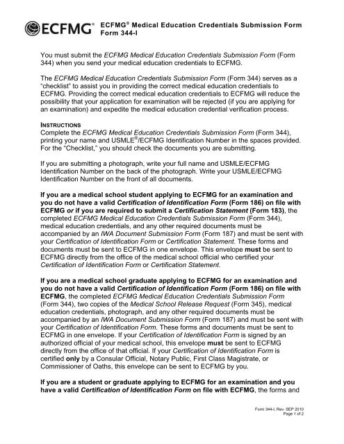 Application For Ecfmg Certification Printable Form - Printable Forms ...