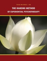 AN APPLICATION OF THE SENSITIVITY CYCLE - The Hakomi Institute
