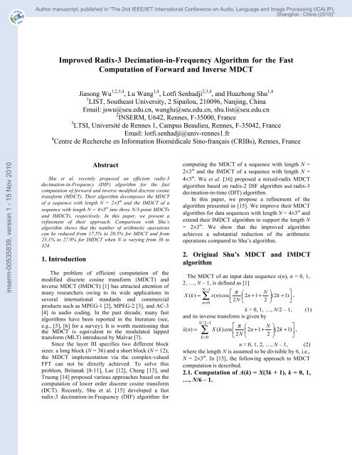Improved Radix 3 Decimation In Frequency Algorithm For The Fast