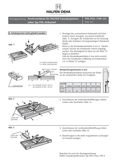 anker Typ FPA, Einbauteil - Halfen