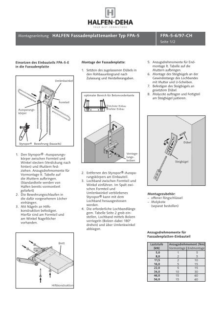 FPA-5-6/97-CH HALFEN Fassadenplattenanker Typ FPA-5