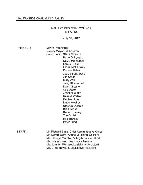 Regional Council - Halifax Regional Municipality