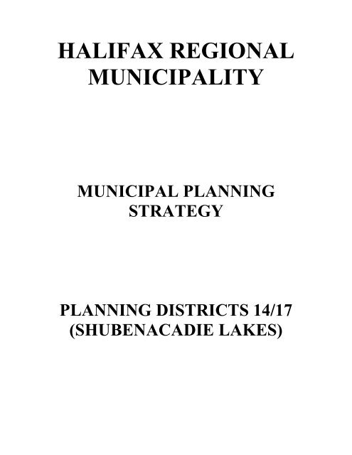 Municipal Planning Strategy - Halifax Regional Municipality