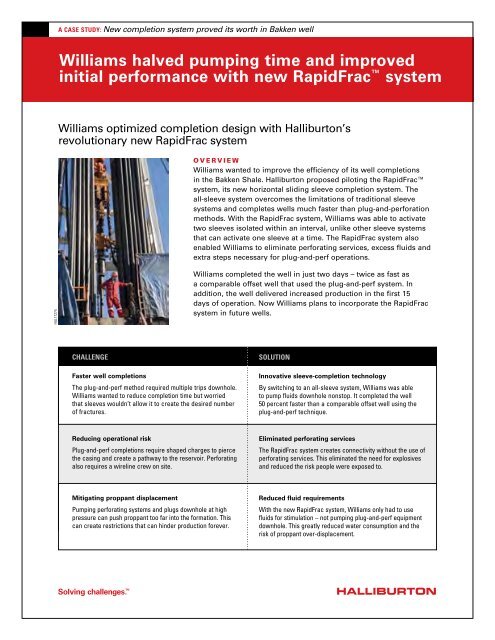 New completion system proved its worth in Bakken well - Halliburton