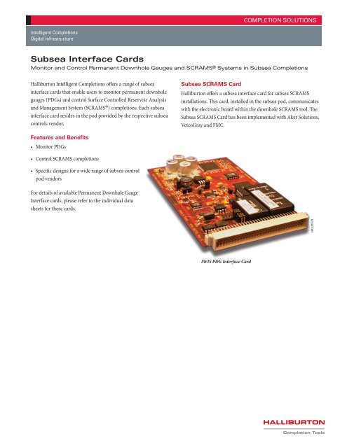 H06986 Subsea Interface Cards - Halliburton