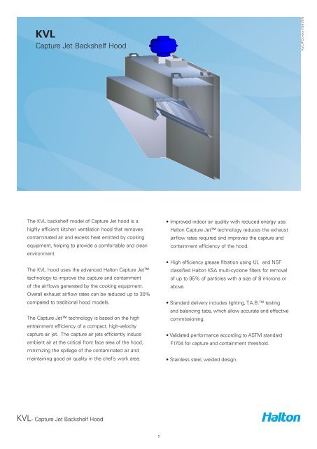 Capture Jet Backshelf Hood - Halton