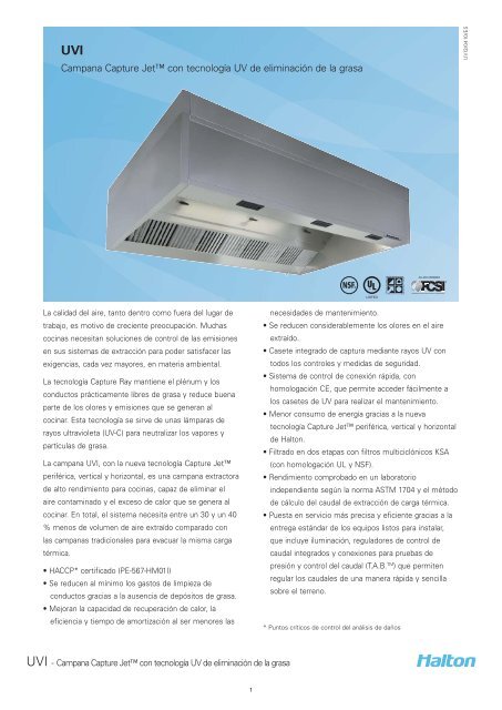 UVI Capture Jet™ Canopy with UV grease removal ... - Halton