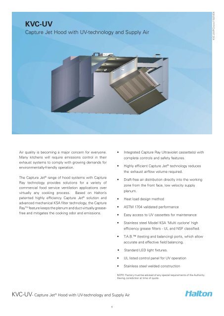 KVC-UV - Halton Company