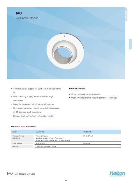 IAO - Jet Nozzle Diffuser - Halton