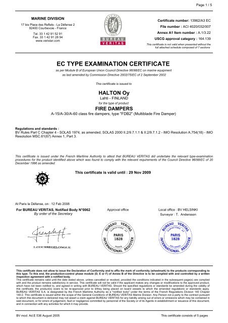 EC TYPE EXAMINATION CERTIFICATE Halton ec-type-examination-certificate-halton