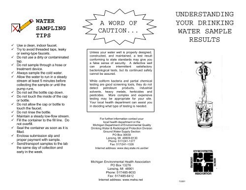 Understanding Your Drinking Water Sample Results