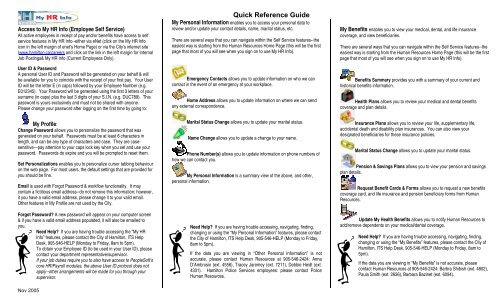 My HR Info Quick Reference Guide - City of Hamilton