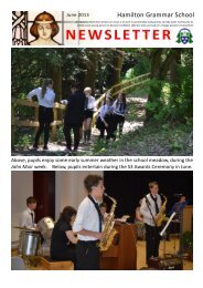 NEWSLETTER - Hamilton Grammar School