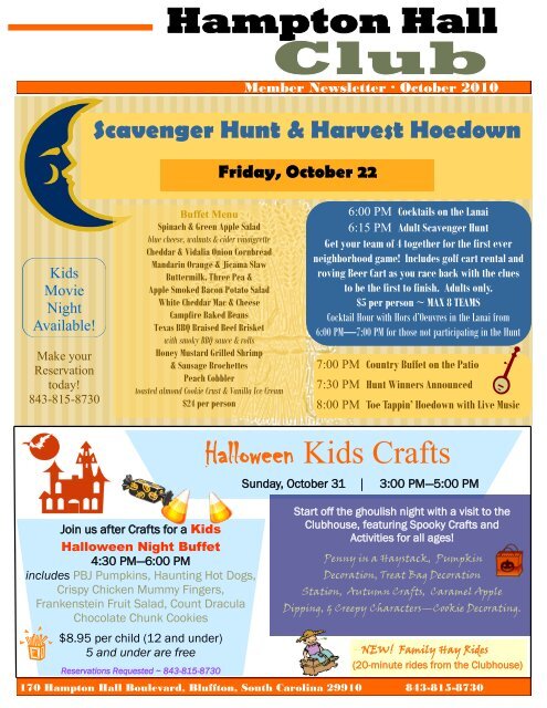 Friday, October 22 - Hampton Hall Club