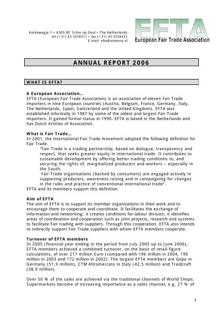 ANNUAL REPORT 2006 - European Fair Trade Association
